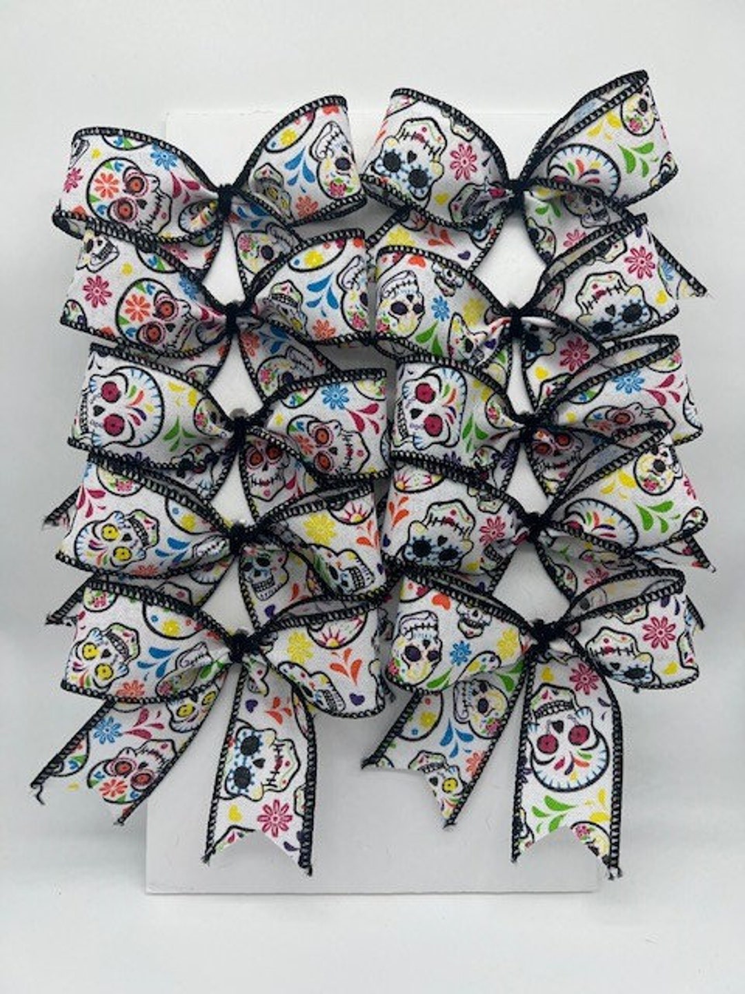 Decorative Halloween Day of the Dead Royal Burlap Bows / Set 10 Bows ...