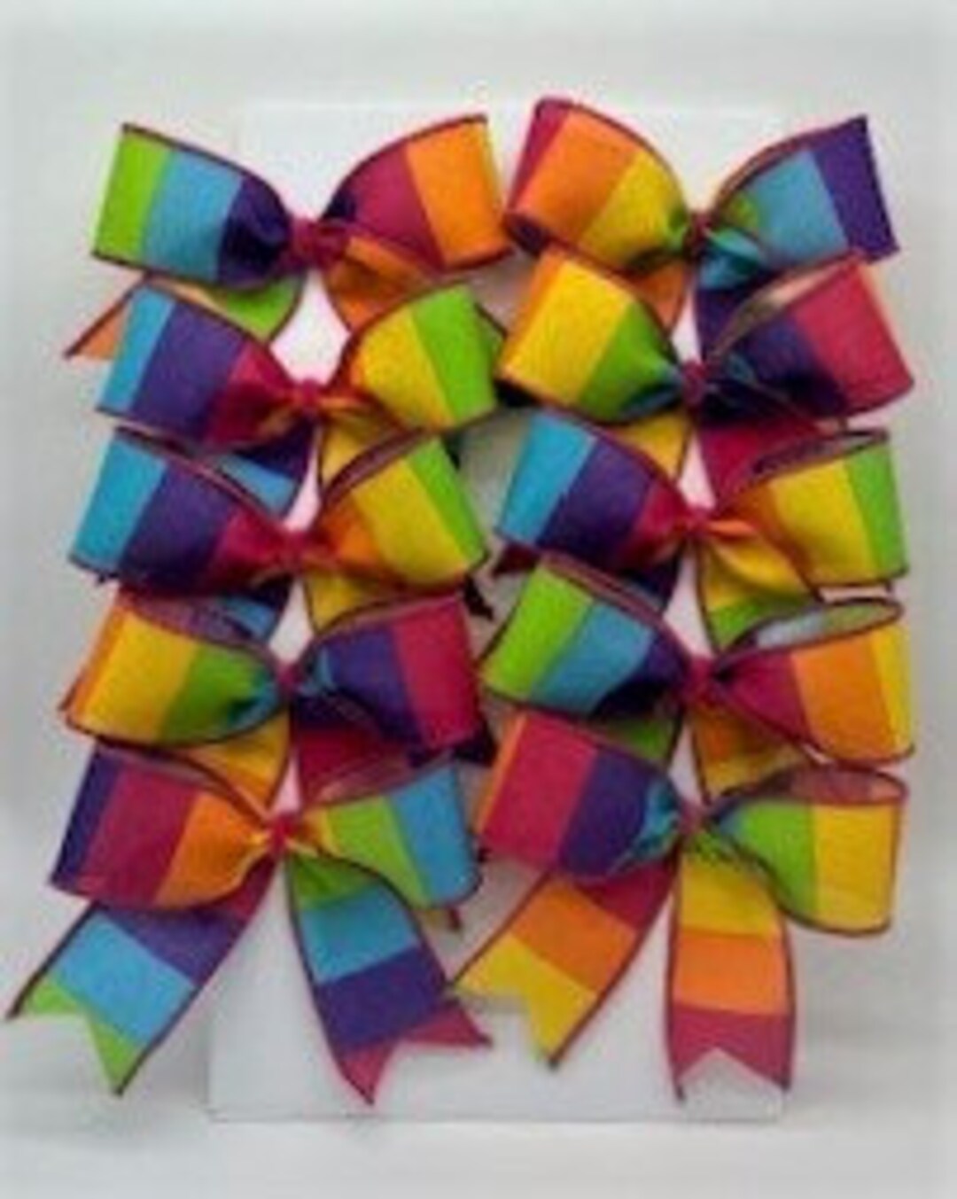 Decorative Set of Rainbow Bows/ Set 10 Bows/ Treat Bag Bows/ Christmas ...