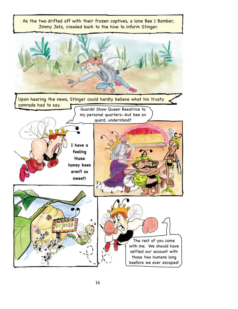 Thee Bees Comic Books for Childrenwasp Vs Killer Bees Comic - Etsy