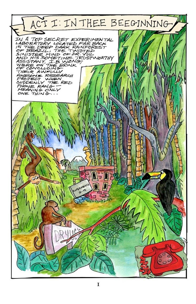 Thee Bees Comic Book for Children wasp Vs Killer Bees - Etsy