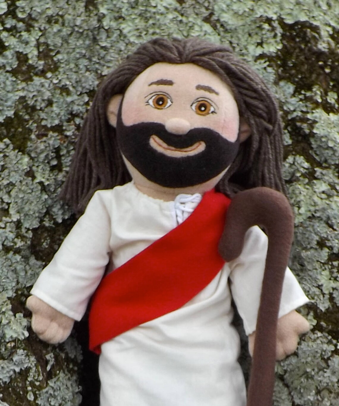 Jesus Doll With Staff~unique Plush Soft Sculpture Handmade One-of-a ...