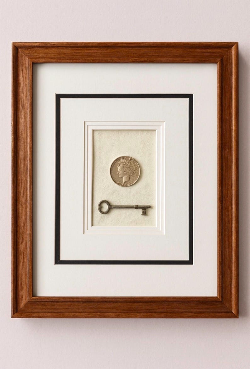 Framed Vintage Key and Coin Art – Handcrafted Depth Frame/shadow Box ...