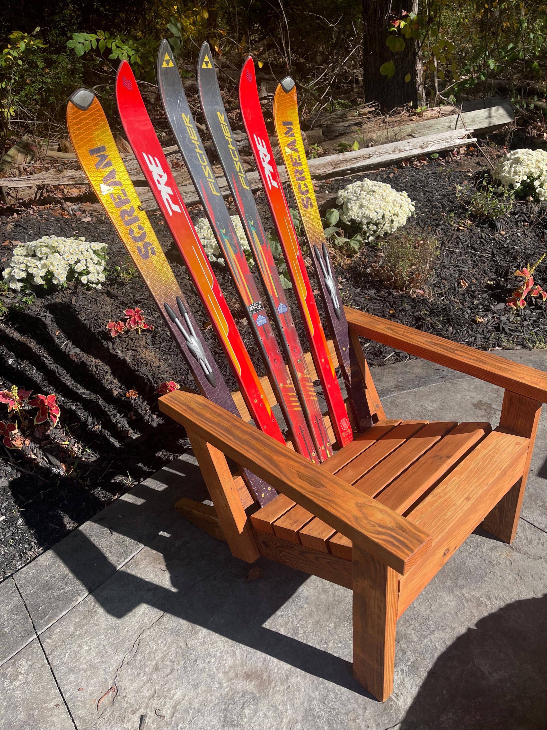 Reclaimed Ski Adirondack Chair: Handcrafted Weather-resistant Wood - Etsy