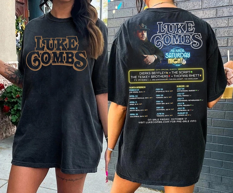 2026 Luke Combs My Kinda Saturday Night Tour Shirt, Luke Combs Tour ...