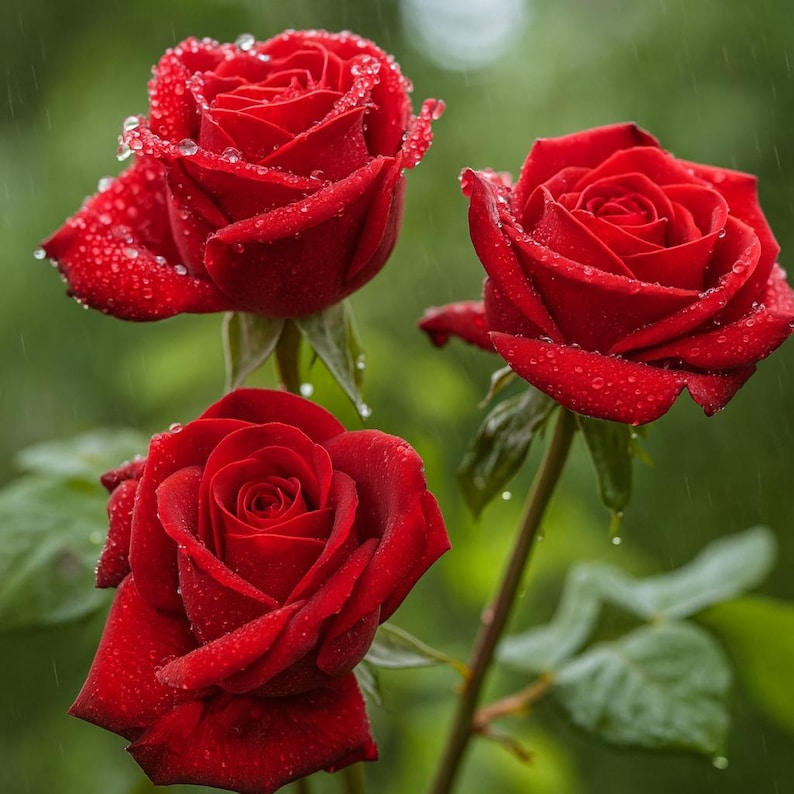 Red Rose Seeds: Classic Crimson Roses, Garden Beauty, Elegant Cut ...