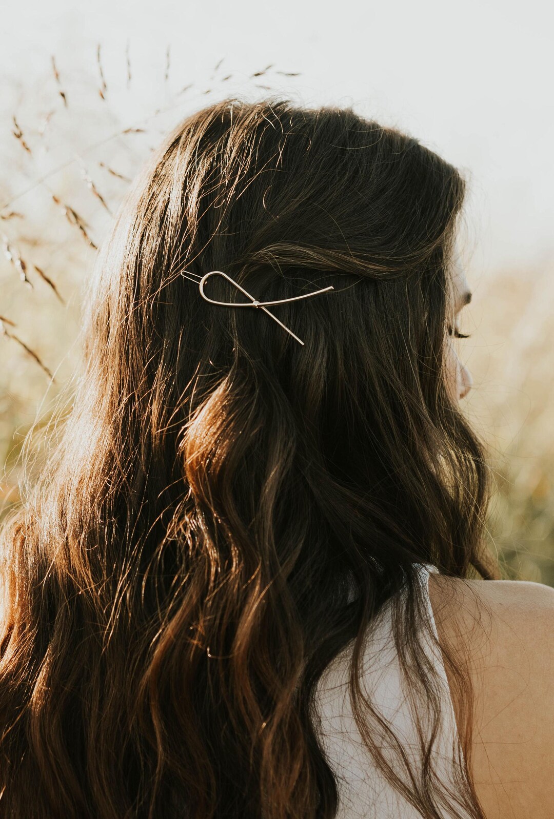 Gold Bow Hair Pin | Minimalist Alloy Hair Clip - Etsy