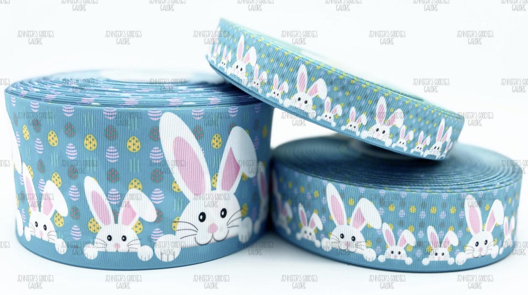 Easter Ribbon, Blue Ribbon, Bunny Ribbon, Easter Bunny Ribbon, Holiday ...