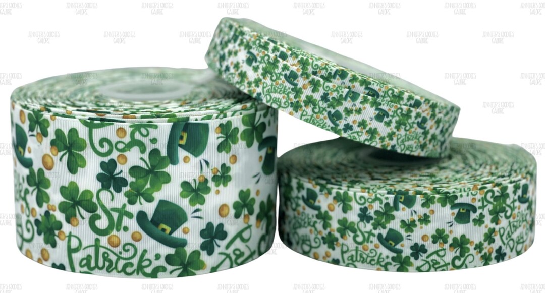 St. Patrick's Day Ribbon, Shamrock Ribbon, Clovers, Leprechaun Hat ...