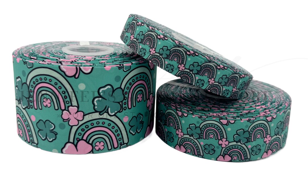 St. Patrick's Day Ribbon, Shamrock Ribbon, Pink Shamrock Ribbon ...
