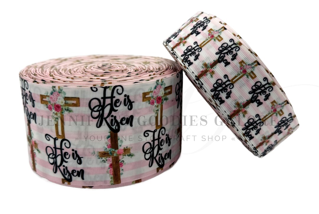 Easter Ribbon, He is Risen, Religious Ribbon, Cross Ribbon, Holiday ...