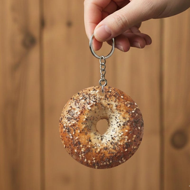 Bagel Keychain - Etsy