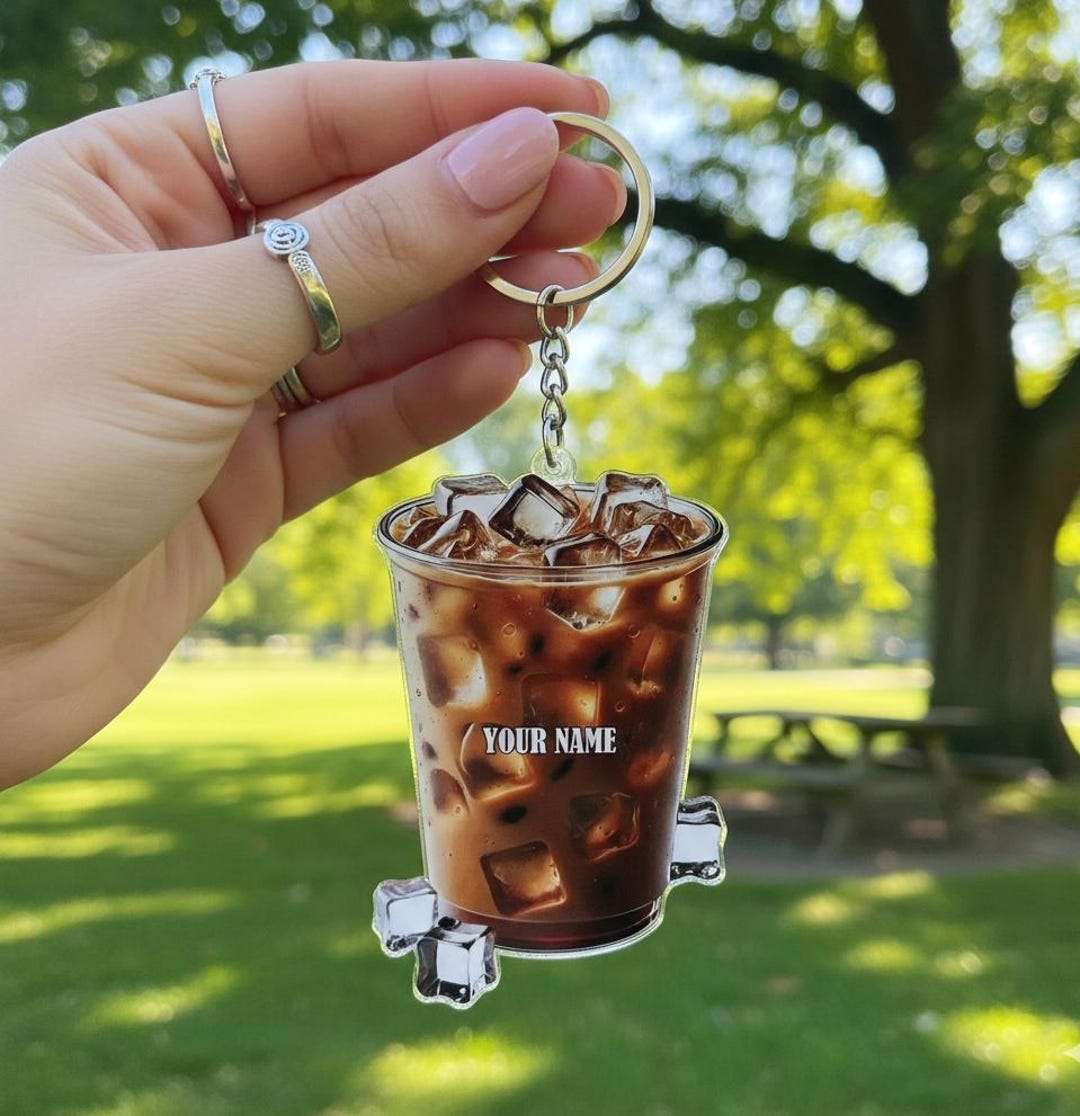 Personalized Iced Coffee Cup Christmas Keychain: Barista Gift - Etsy