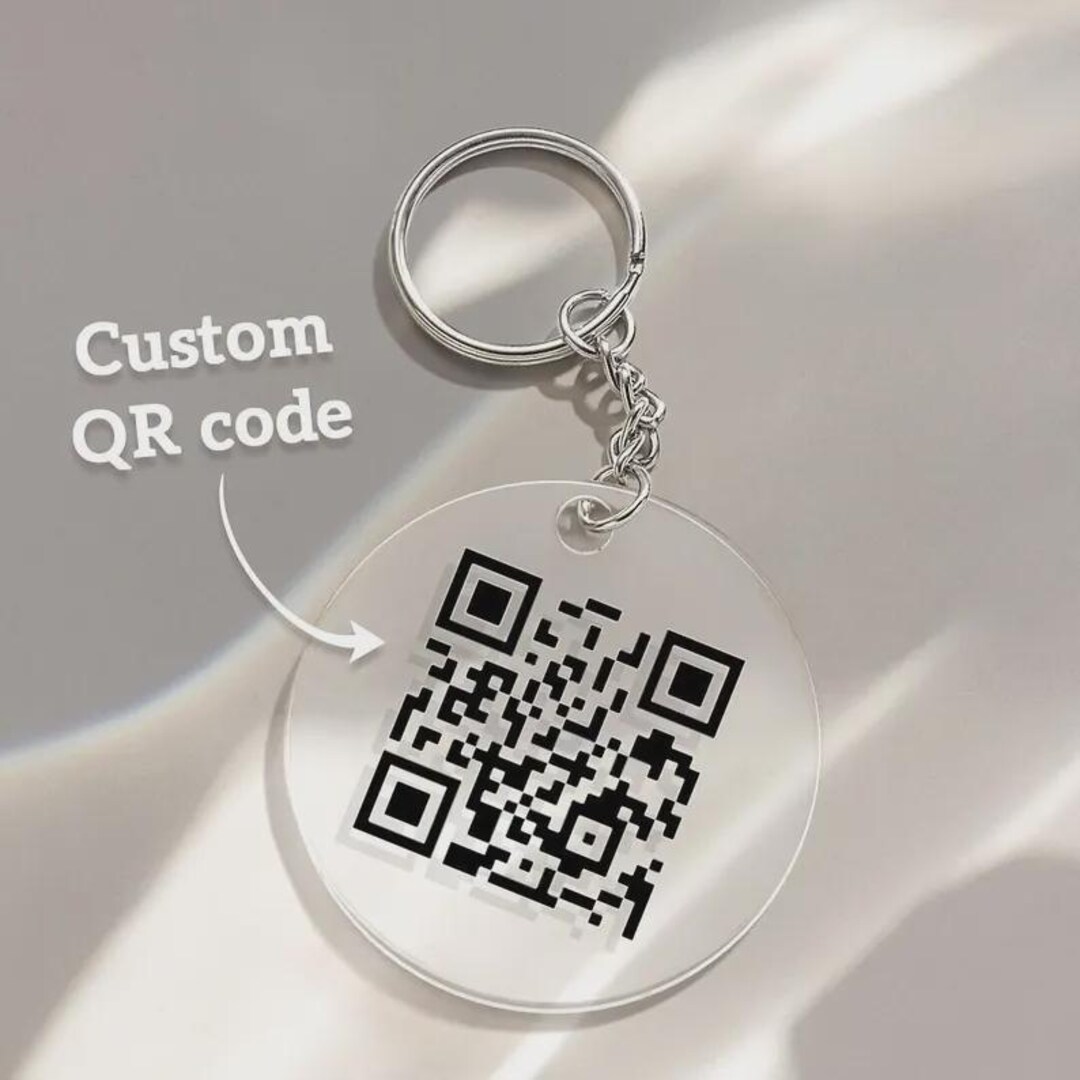 Scannable QR Code Social Media Keychain With Your Voice or Text Gift ...