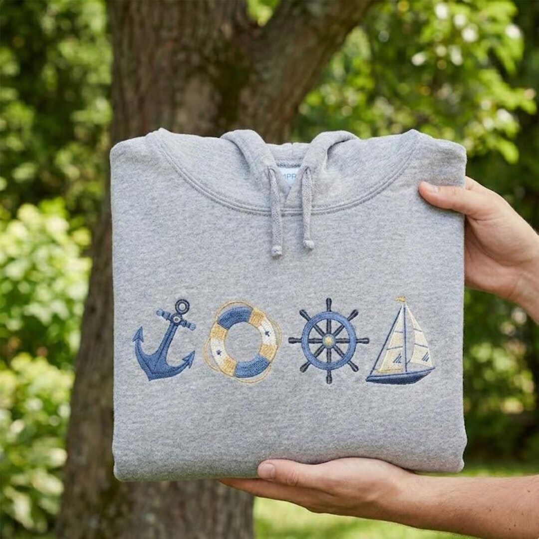 Ship Anchor and Sailor Embroidery Design, Nautical Navy Digital File ...