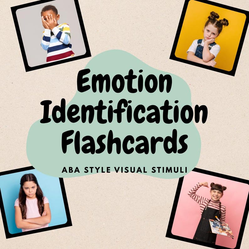 Emotion Identification Cards | ABA Style Visual Stimuli - Etsy