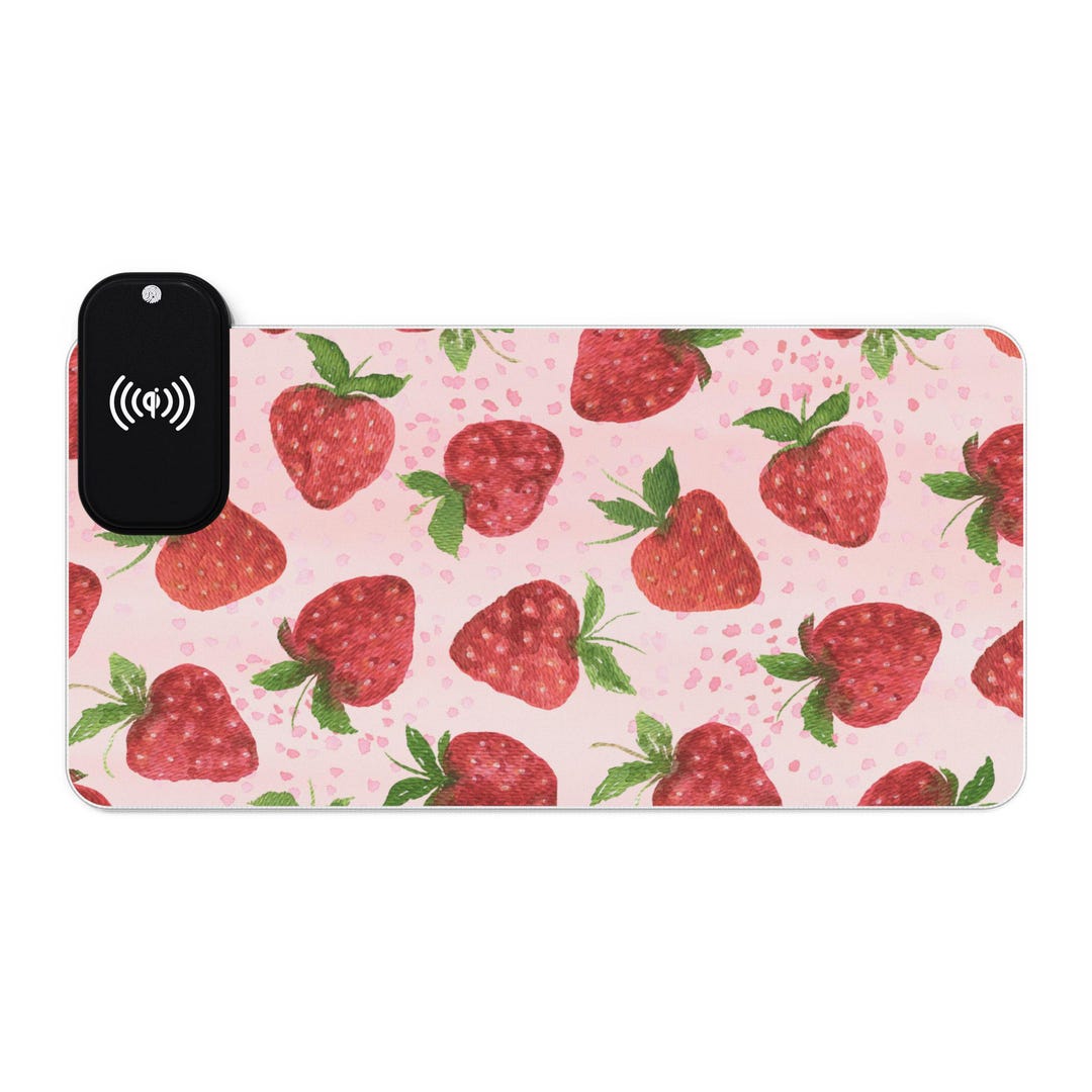 Strawberry Print LED Gaming Mouse Pad - Wireless Charging - Etsy
