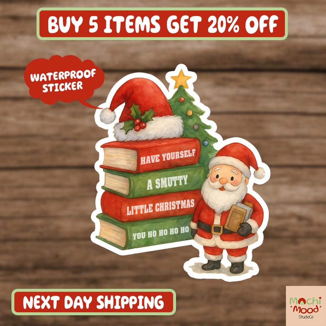 A Smutty Little Christmas Booktok Sticker, Trending Sticker, Vintage ...