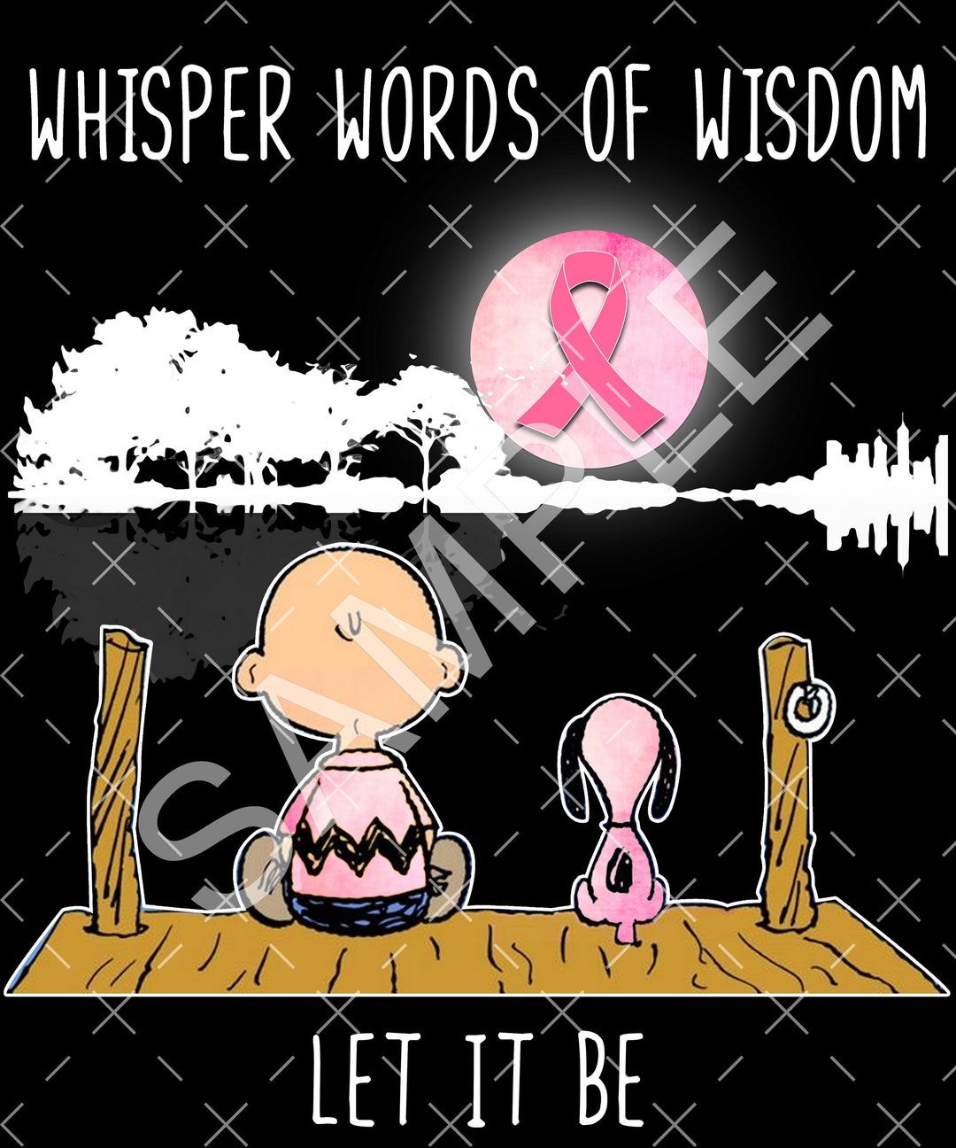 Snoopy Breast Cancer Awareness PNG Whisper Words of Wisdom - Etsy UK
