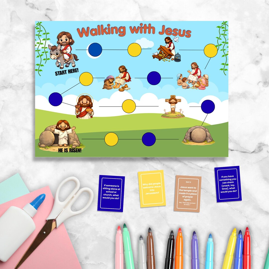 Holy Week Board Game for Kids Printable | Easter Bible Game | Christian ...