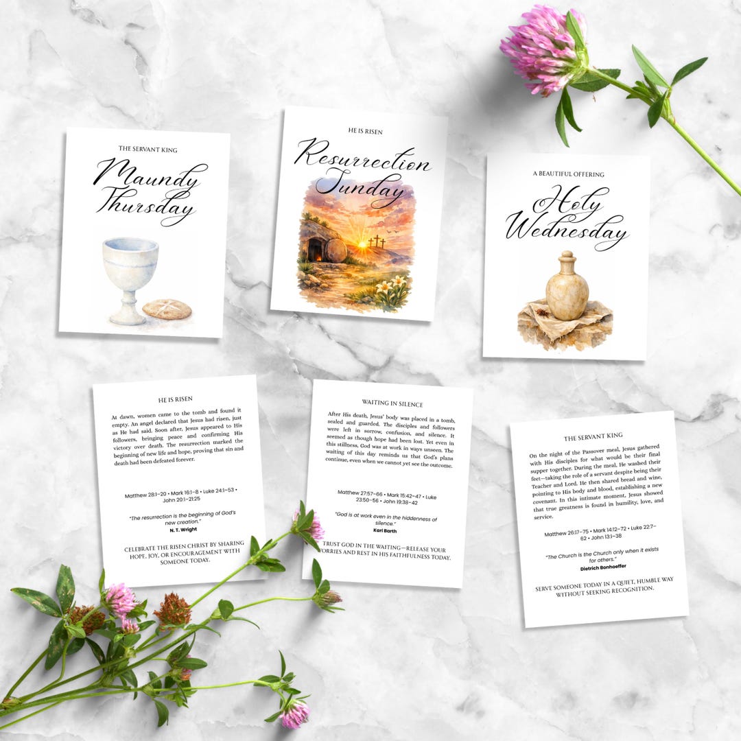 LDS Holy Week Study Cards | Holy Week Devotional Cards | Daily Easter ...