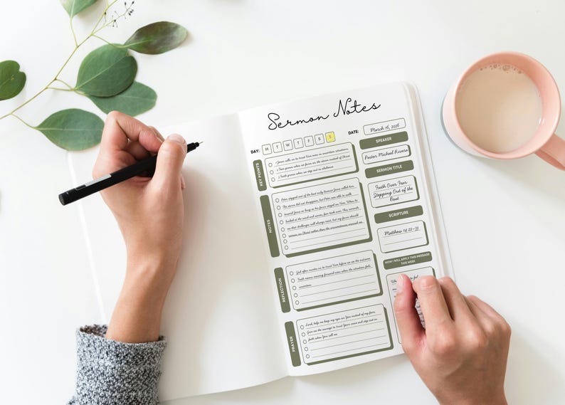 Sermon Notes Worksheet Printable - Bible Study Note Taking Template ...