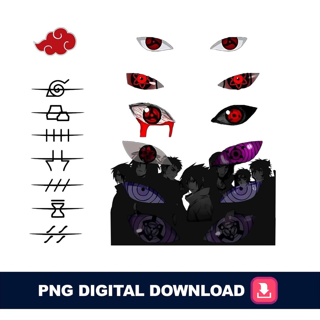 Naruto Akatsuki Eyes PNG, Uchiha Sharingan & Rinnegan Graphic,hidden ...