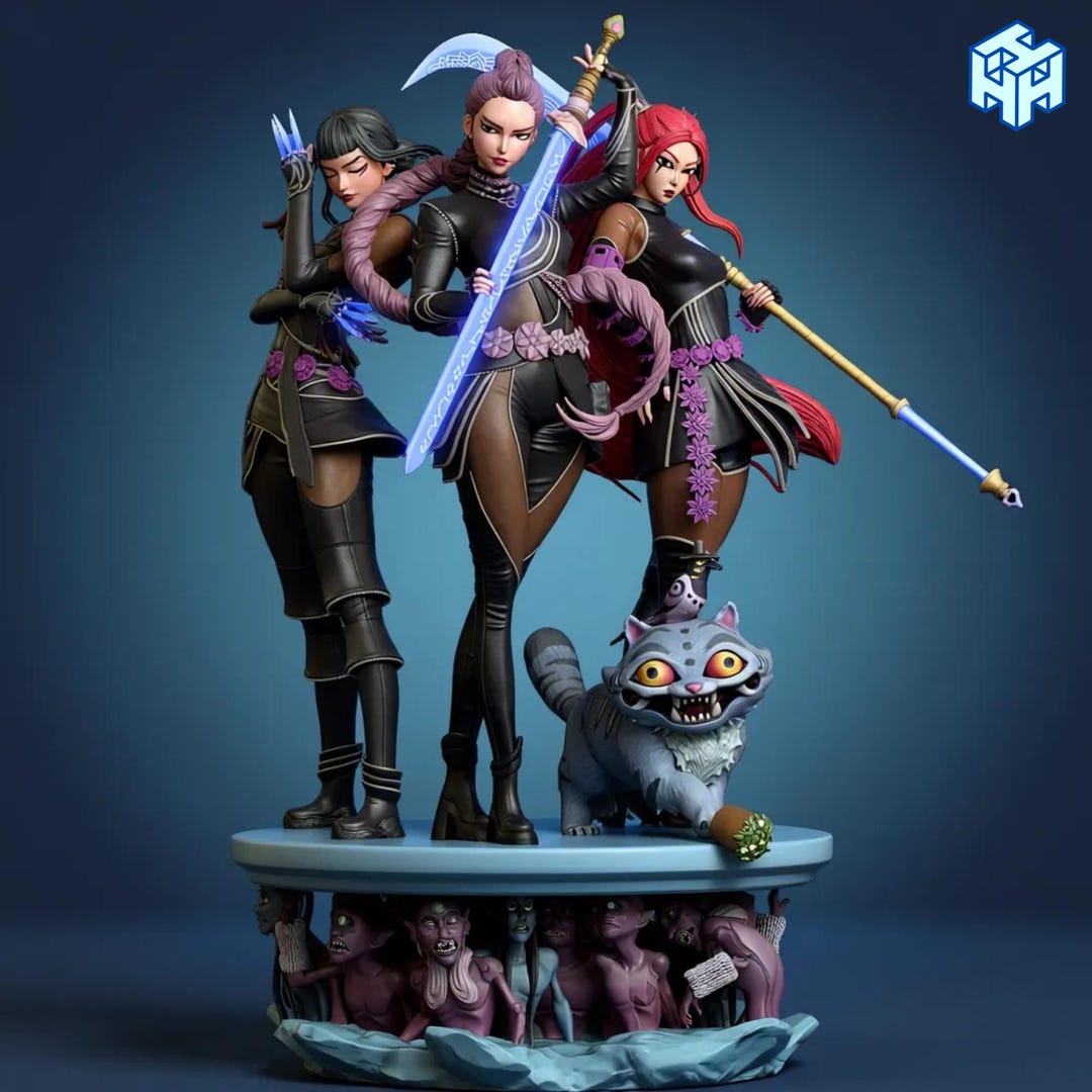KPOP Demon Hunter Diorama STL – Rumi, Mira & Zoey | Split + Pre ...