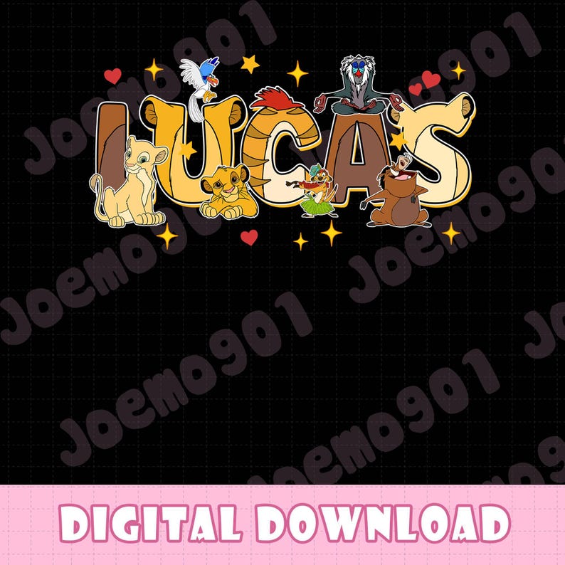 Custom Name the Lion King Png, Personalized Disneyland Simba Timon ...