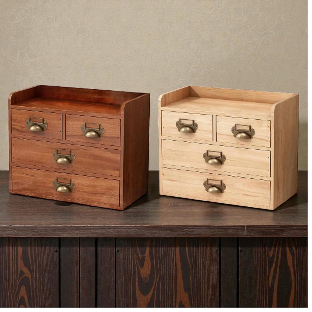 Wooden Desk Drawer Organizer Cabinet, Compact Wooden Drawer Cabinet ...