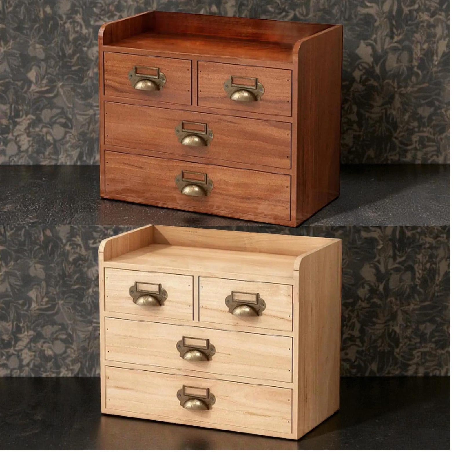Wooden Desk Drawer Organizer Cabinet, Compact Wooden Drawer Cabinet ...