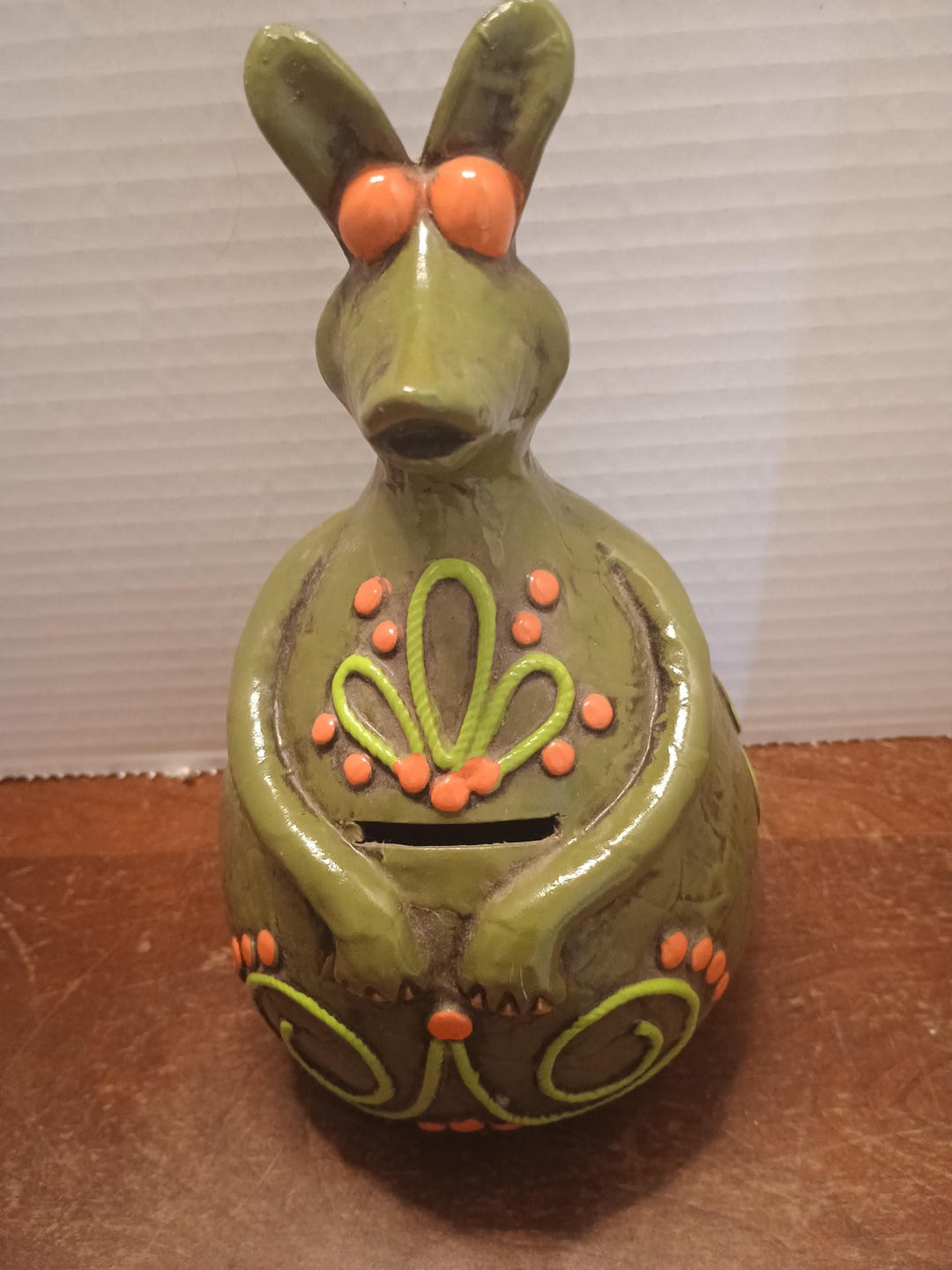 Vintage Fitz and Floyd Paper Mache Kangaroo Bank 1970's Mid Century ...