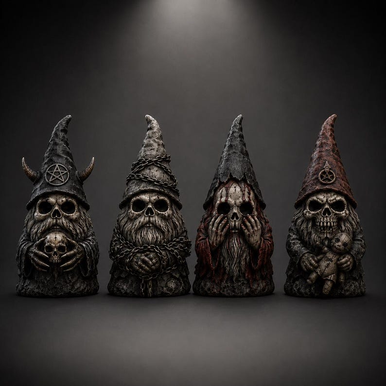 Totenkopf Gnom STL Bündel | Gothic Gartenzwerg 3D Print Dateien - Etsy.de