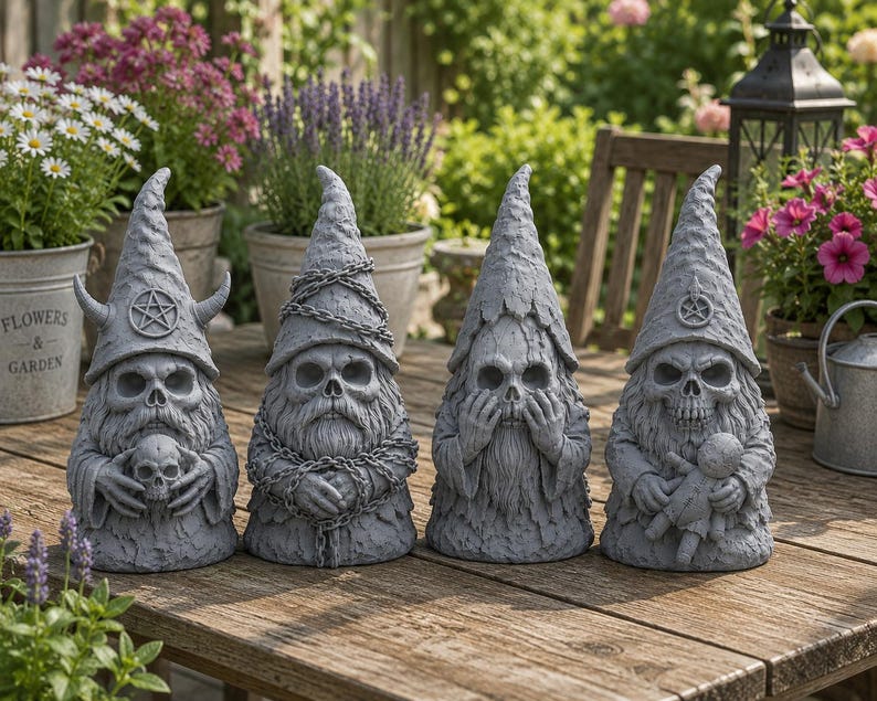 Totenkopf Gnom STL Bündel | Gothic Gartenzwerg 3D Print Dateien - Etsy.de