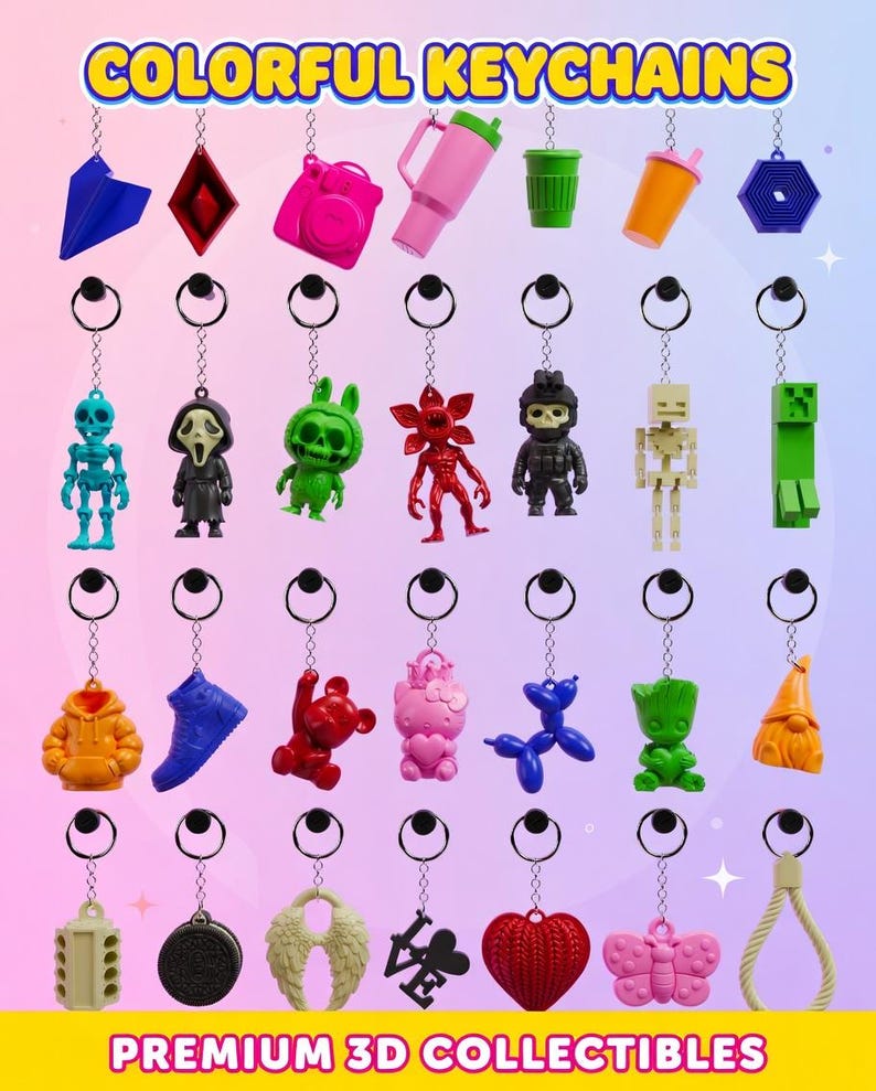 Mega Keychain STL Bundle | +28 Keychains 3D Print - Etsy
