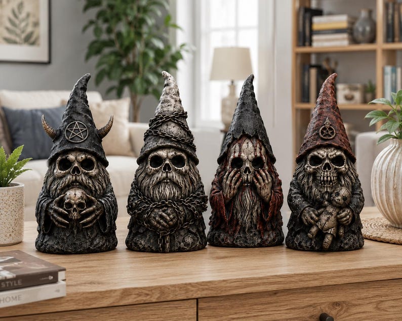 Totenkopf Gnom STL Bündel | Gothic Gartenzwerg 3D Print Dateien - Etsy.de