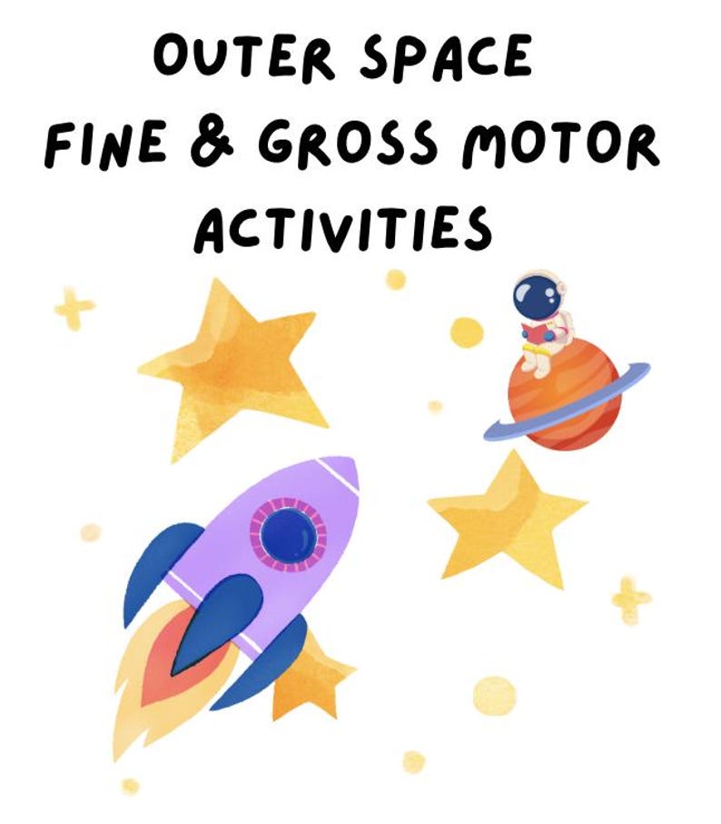 Outer Space Themed Fine + Gross Motor Therapy Work Sheet Bundle - Etsy