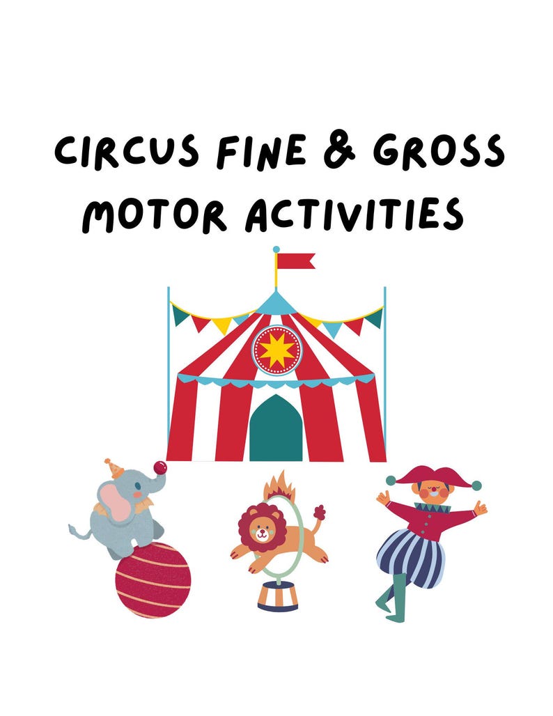 Circus Fine + Gross Motor Therapy Worksheet Bundle - Etsy