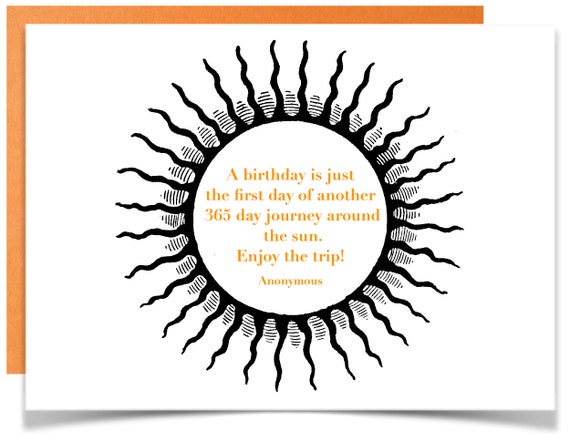 Birthday Card Trip Around the Sun - Etsy