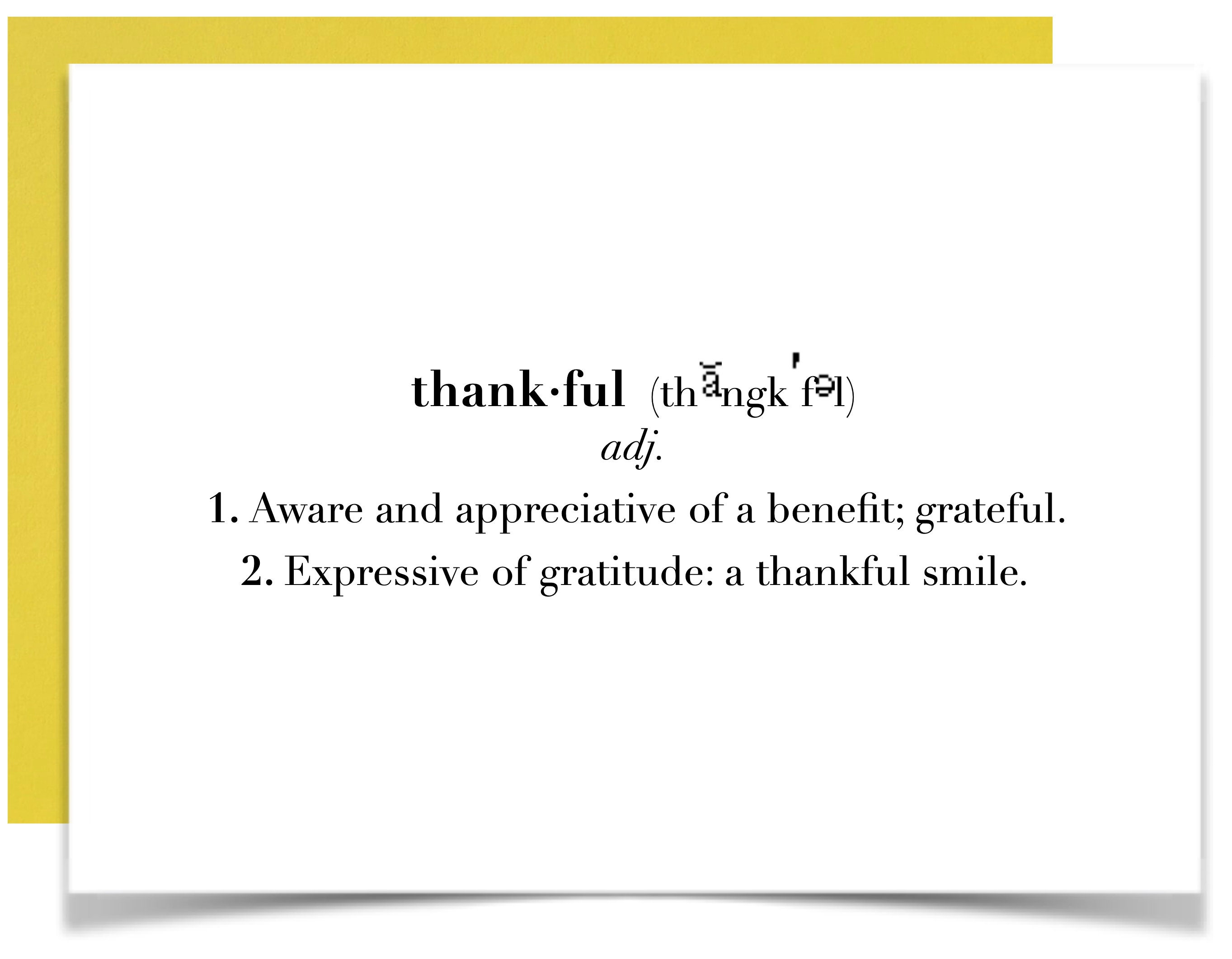 Thank You Card - Thankful Definition - Etsy