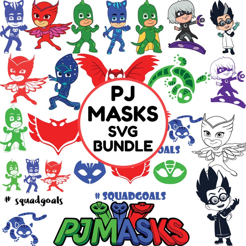 PJ Masks SVG PNG Bundle: Graphic Designs (instant Download) - Etsy
