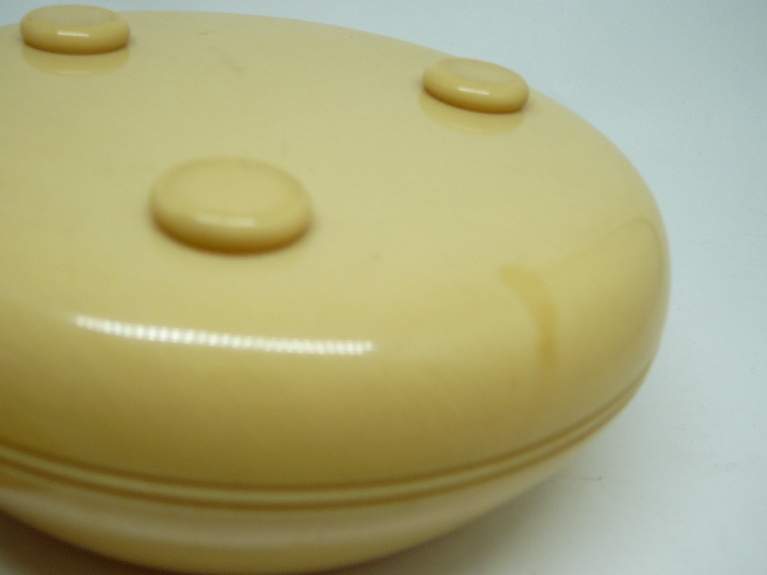 Vintage Celluloid French Ivory Powder Box Floral Design