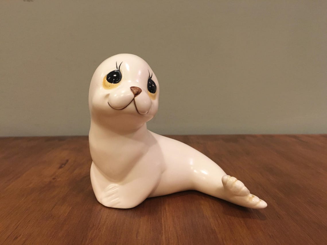 Vintage Porcelain Seal Figurines (set of Two) - Etsy