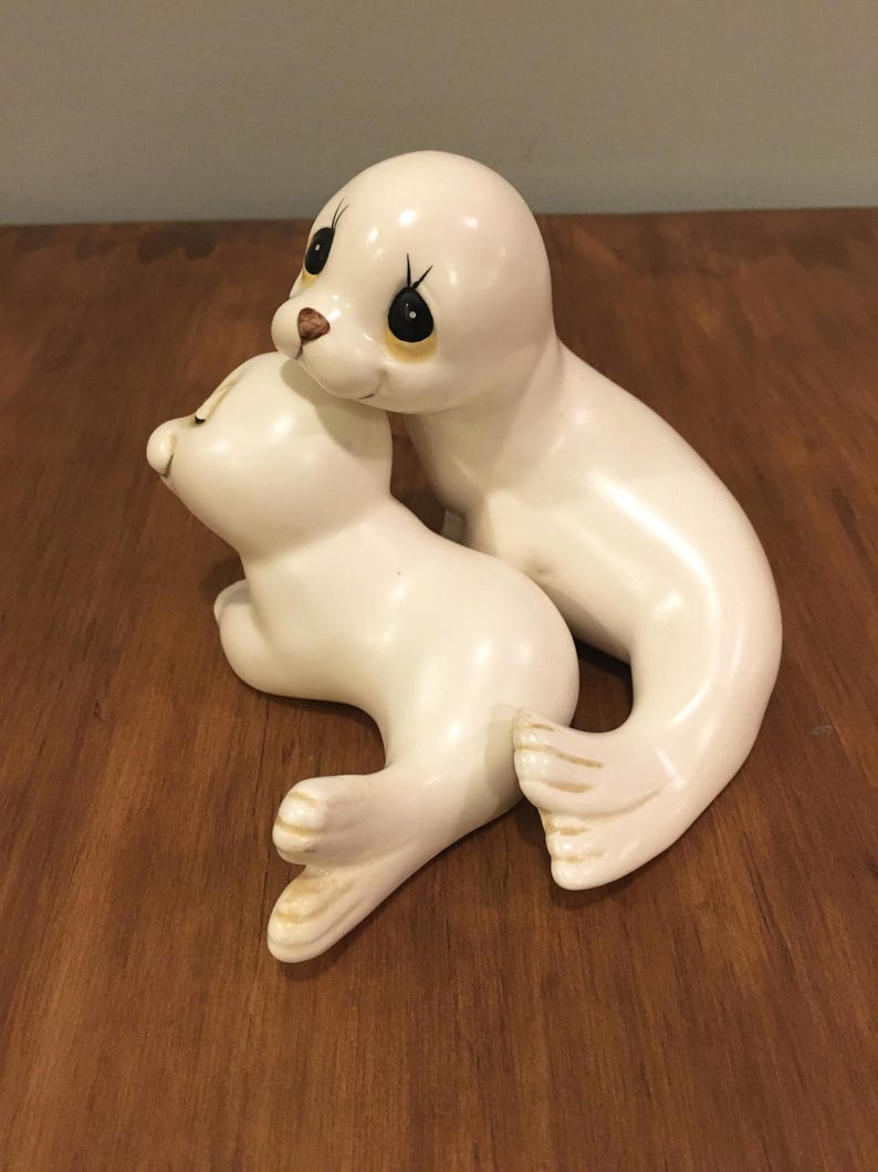 Vintage Porcelain Seal Figurines (set of Two) - Etsy