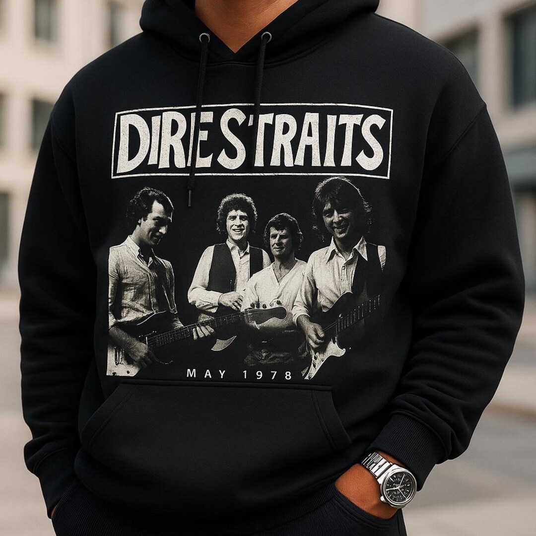 Dire Straits May 1978 Photo Hoodie | Vintage Band Photo Merch ...