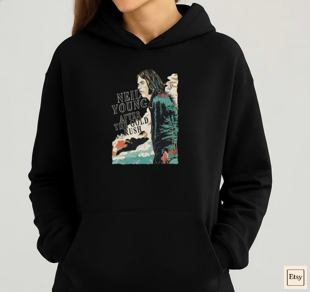 Neil Young After the Gold Rush Hoodie Sweatshirt, Vintage 1970 Album ...