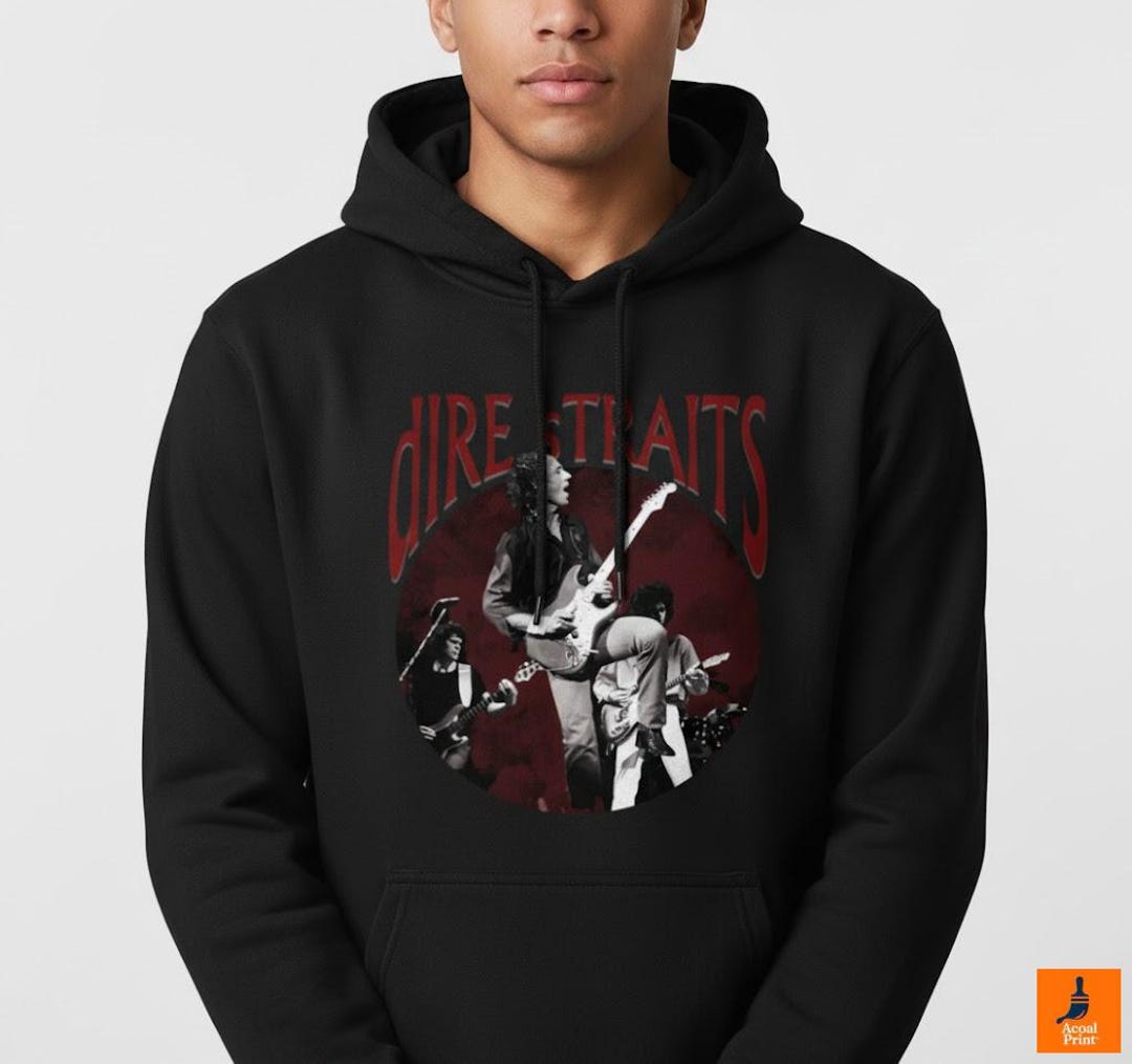 Dire Straits Live Circle Hoodie | Vintage Concert Merch Sweatshirt ...