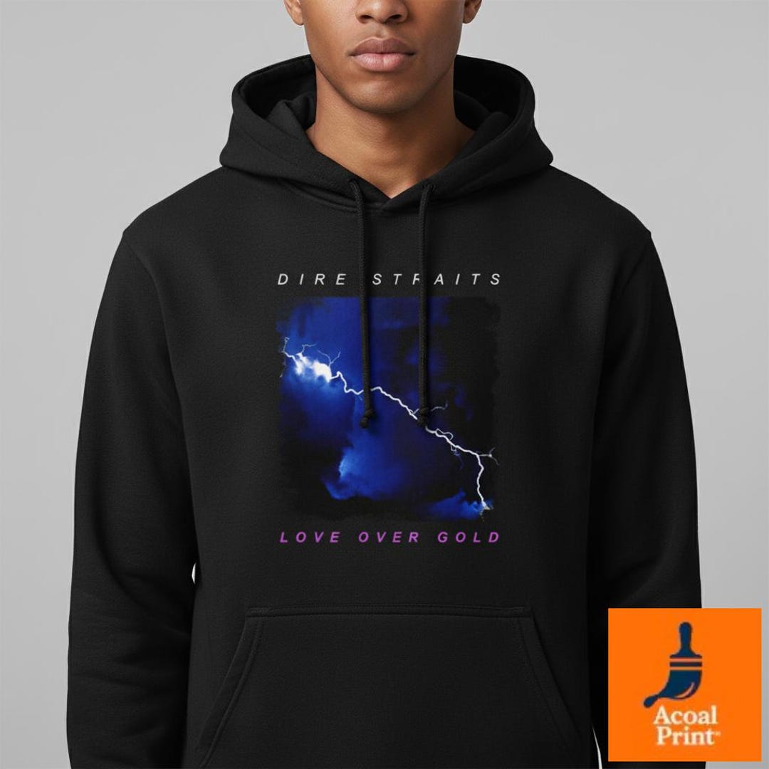 Dire Straits Love Over Gold Hoodie | Lightning Graphic Classic Rock ...