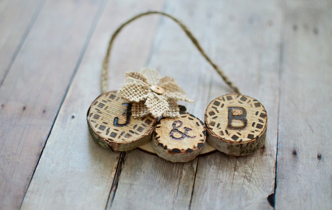 CUSTOM Pyrography Ornament / Couples Wood Burning / Rustic Country Art ...