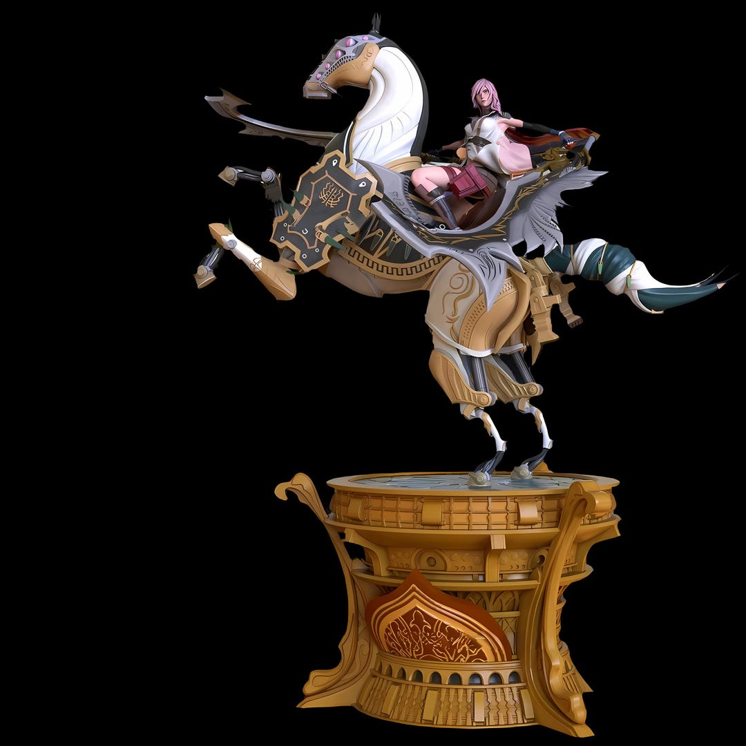 Celestial Mech Rider Stl 3D Print Figurine | Astral War-steed Mount Stl ...