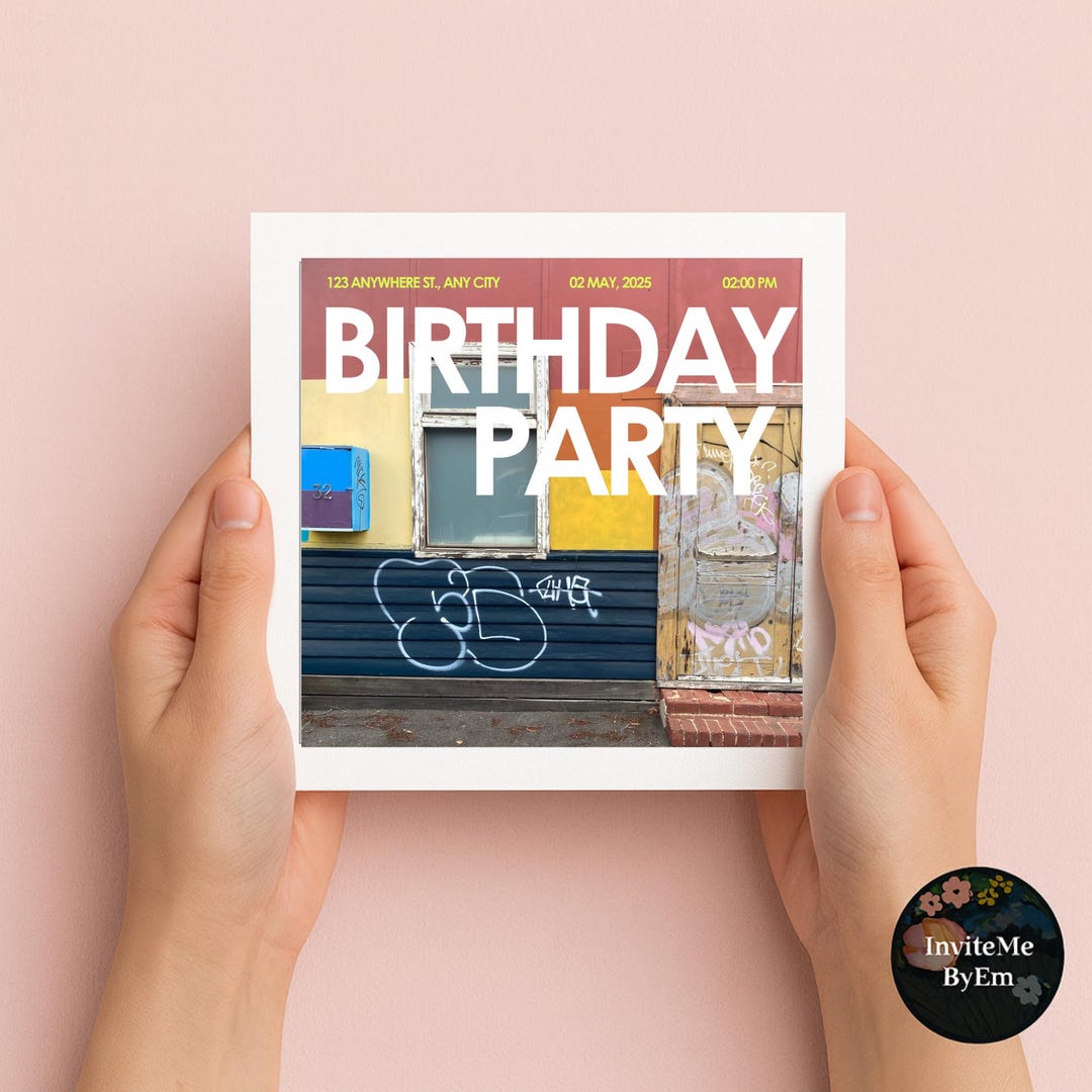 Urban Graffiti Birthday Invitation | Editable Street Art (digital ...